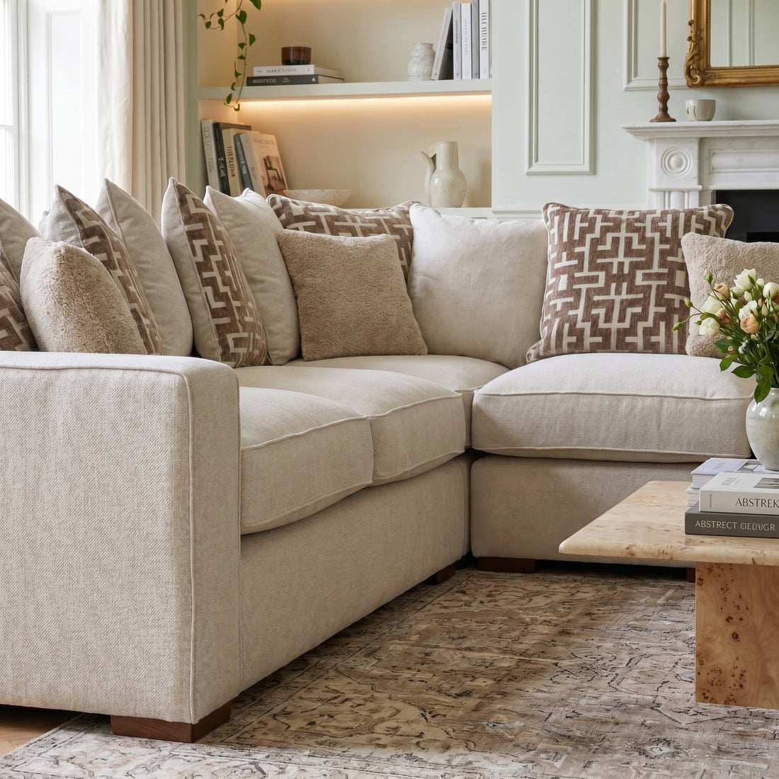 Hope Standard Back Corner Sofa with Footstool | Sterling Home