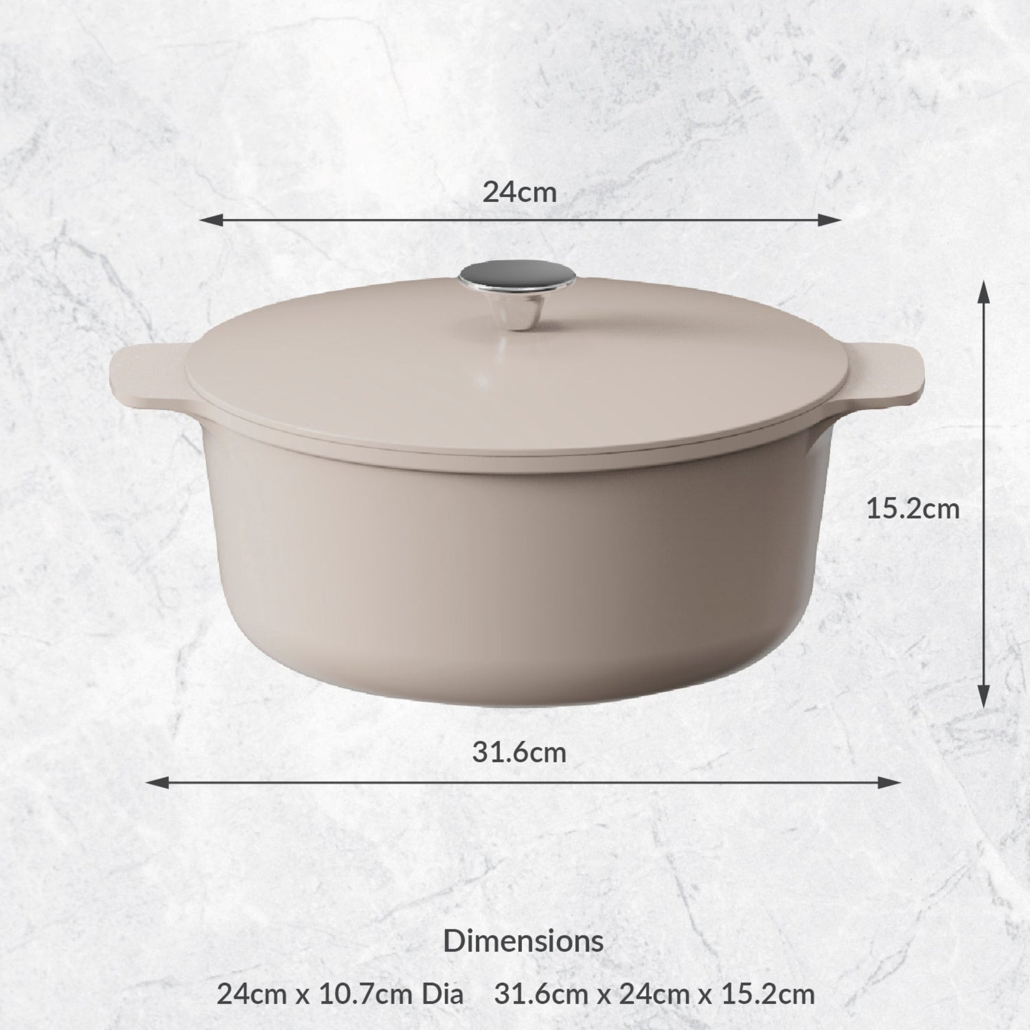 Casserole Pot Beige - Casserole Pot 24cm Ivory – Sterling Home